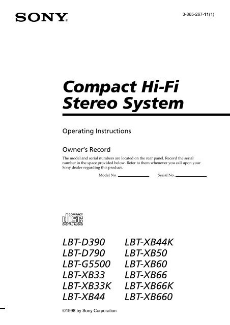 Sony LBT-XB50 - LBT-XB50 Consignes d’utilisation Anglais