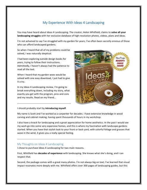 My Ideas 4 Landscaping Review