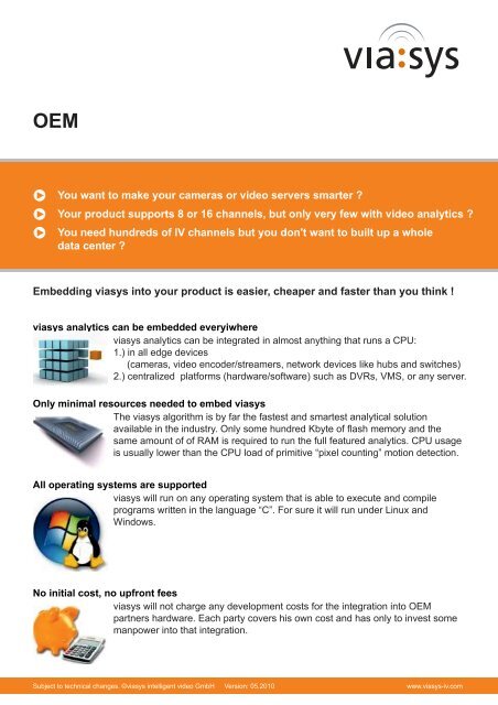 OEM Data Sheet - Viasys