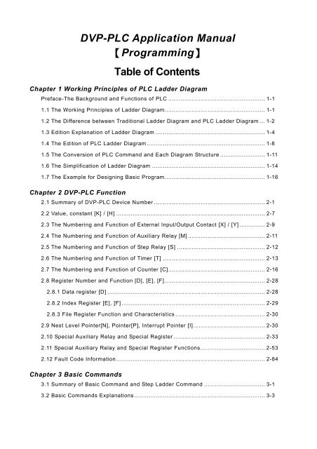 Delta PLC Applications Programmig