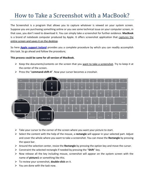 How to Take a Screenshot with a MacBook