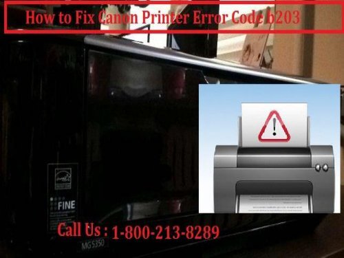 Fix Canon Printer Error Code b203 by dialing 1-800-213-8289