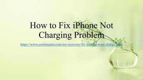 How to Fix iPhone Not Charging Issue