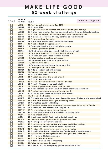 52 Week Challenge Spreadsheet