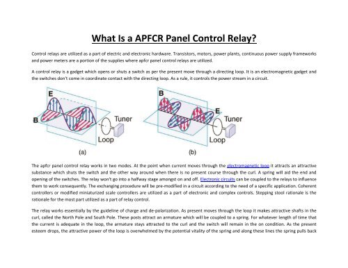 What Is a APFCR Panel Control Relay?