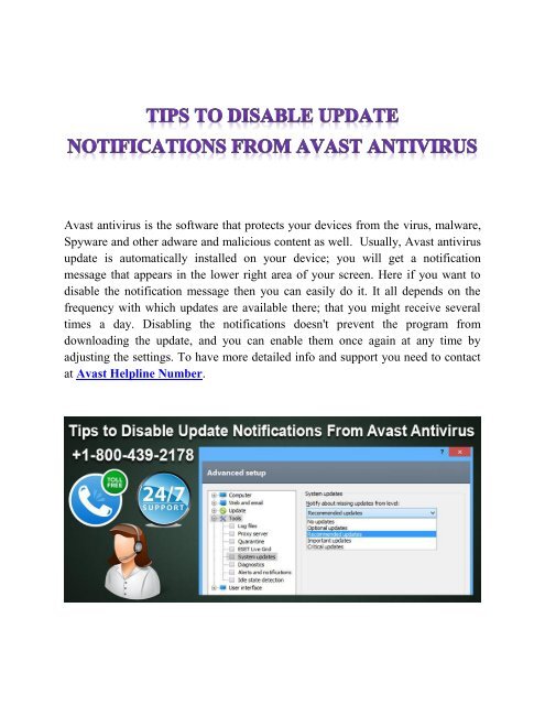 Tips to Disable Update Notifications From Avast Antivirus