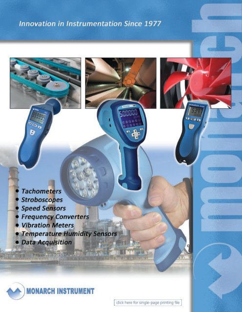 Monarch Instruments Product Brochure for Test & Inspection Tools