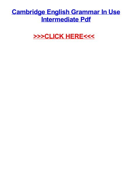 Cambridge English Grammar In Use Intermediate Pdf