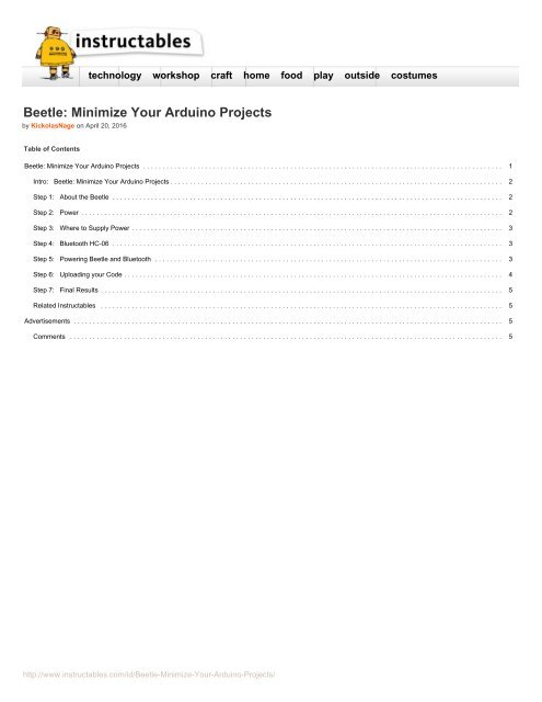 Beetle Minimize Your Arduino Projects