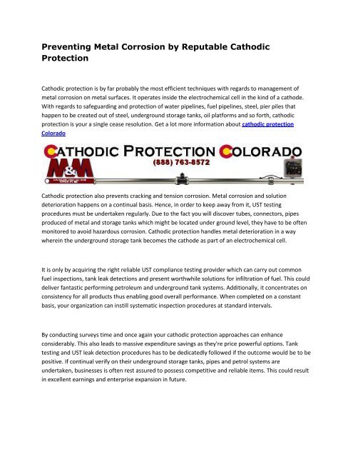 cathodic protection UST