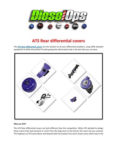 ATS Rear differential covers