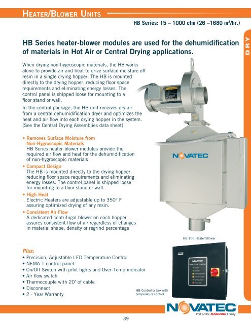 HB Series heater-blower modules are used for the ... - Novatec, Inc.