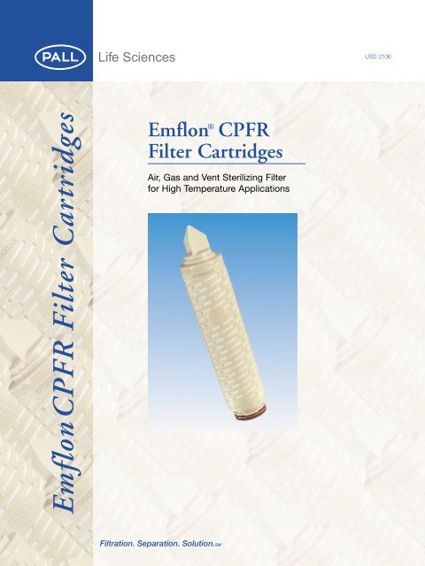Emflon CPFR Filter Cartridges - NOVATEC Industrial SA