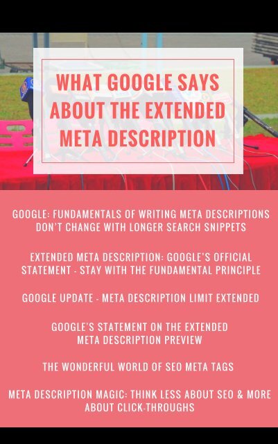 What Google Says about the Extended Meta Description