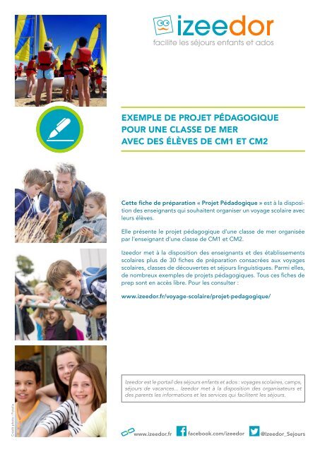 Dossier pédagogique classe de mer élèves de CM1 CM2