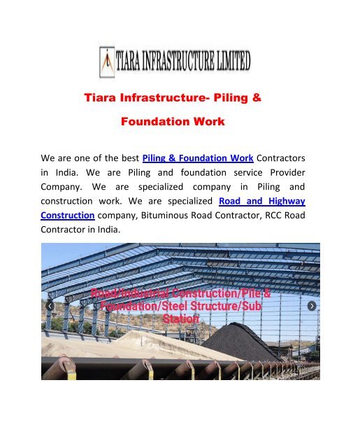 Tiara Infrastructure- Piling & Foundation Work