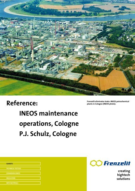 Reference: INEOS maintenance operations, Cologne P.J. Schulz ...