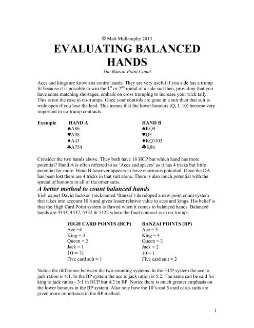 Banzai Point Count Method