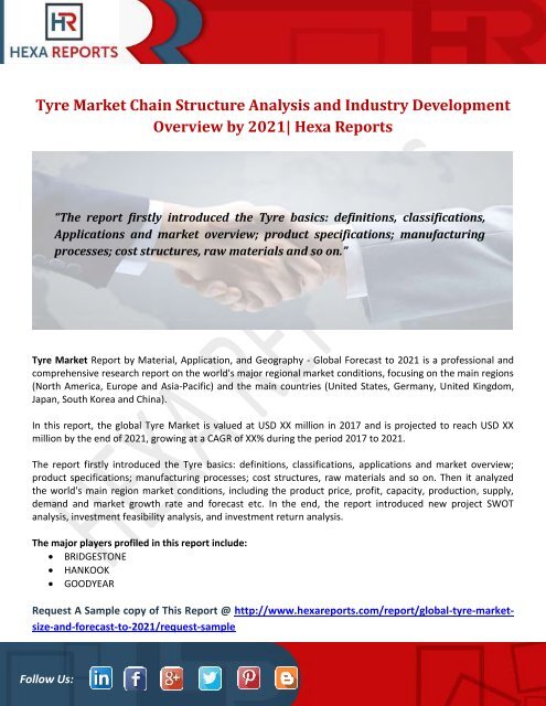 Tyre Market Chain Structure Analysis and Industry Development Overview ...