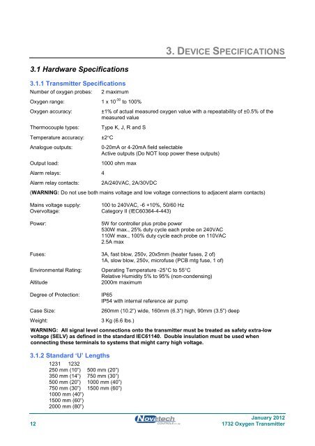 3.1 Hardware Specificatio