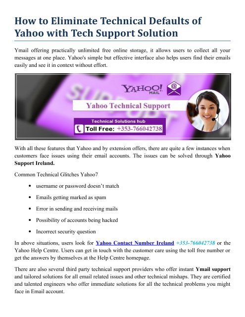 How To Eliminate Technical Defaults Of Yahoo With Tech Support Solution,