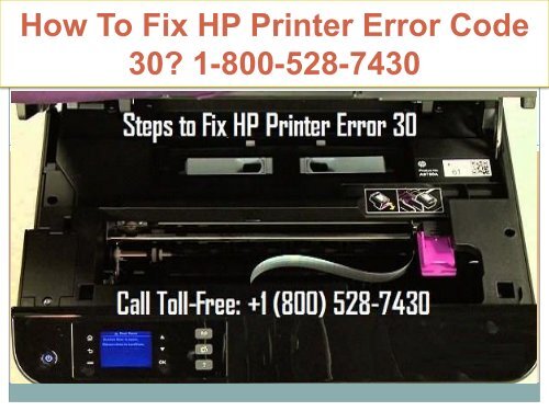 18005287430 Fix HP Printer Error Code 30
