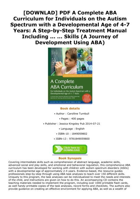 DOWNLAD PDF A Complete ABA Curriculum for Individuals on the Autism ...