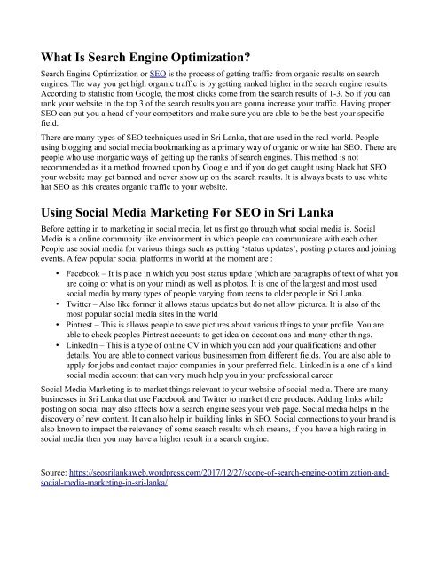 Scope of SEO And Social Media Marketing