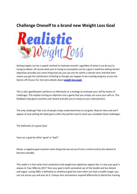 6 realistic weight loss