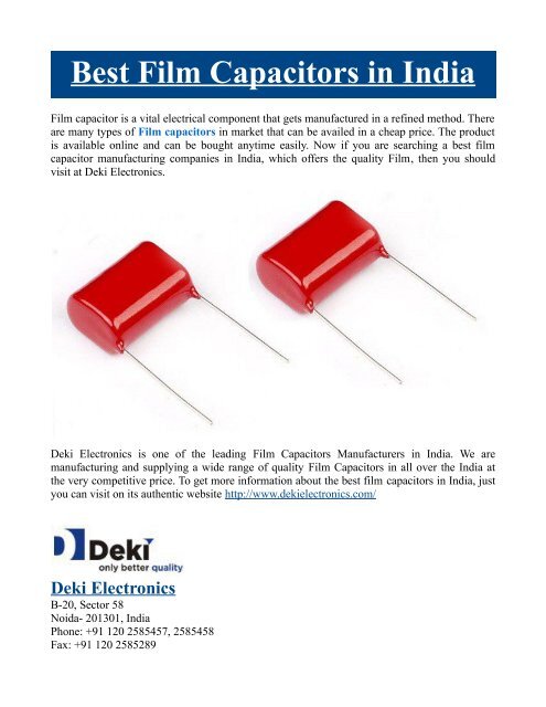 Best Film Capacitors in India