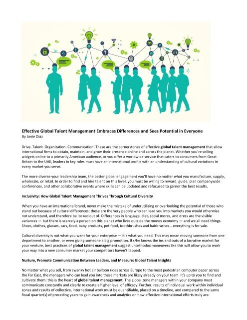 Effective Global Talent Management Embraces Differences and Sees ...