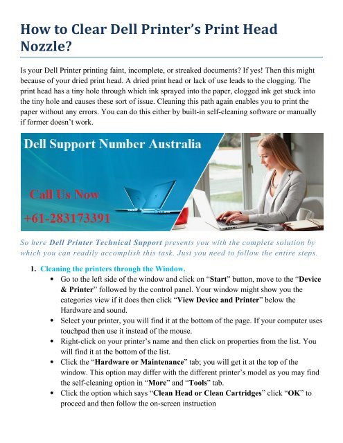 How to Clear Dell Printer’s Print Head Nozzle?