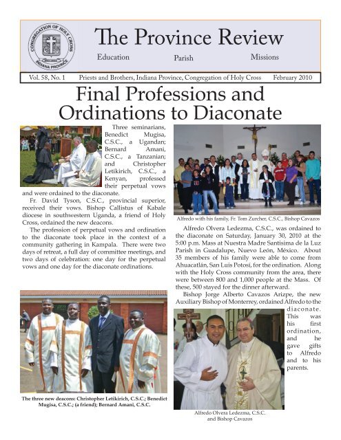 The Province Review - Congregation of Holy Cross, United States ...