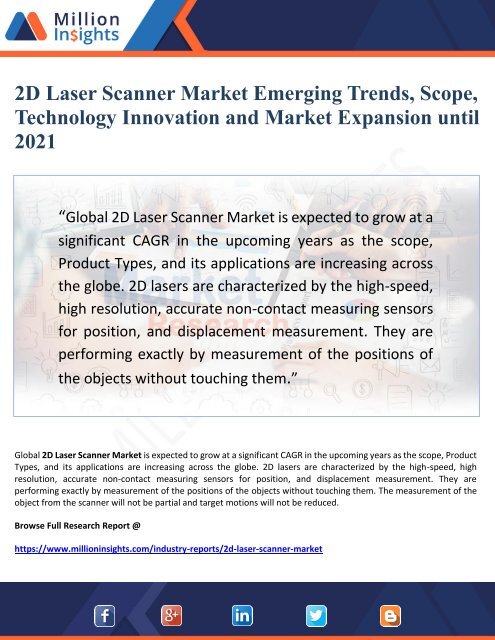 2D Laser Scanner Market Emerging Trends, Scope, Technology Innovation ...