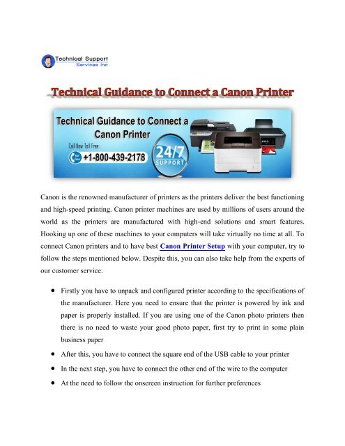 Technical Guidance to Connect a Canon Printer