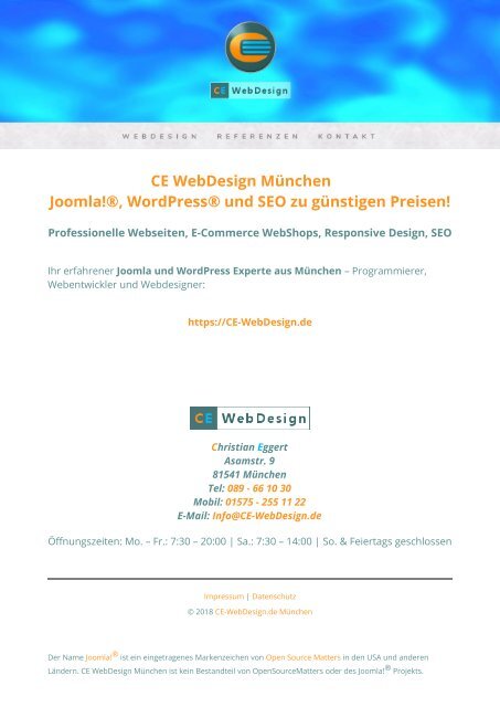 CE WebDesign München – Professionelle Webseiten, E-Commerce und SEO