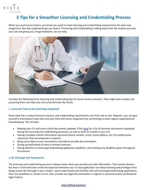 3 Tips for a Smoother Licensing and Credentialing Process