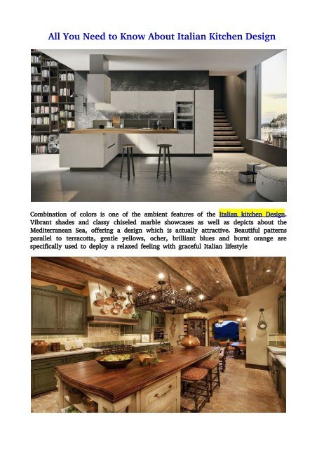 All You Need to Know About Italian Kitchen Design