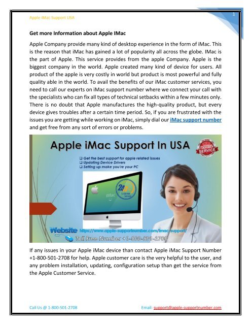 Find Apple iMac Support Number +1-800-501-2708 | Apple Support USA