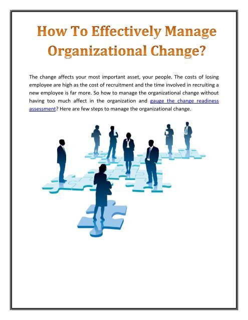How To Effectively Manage Organizational Change