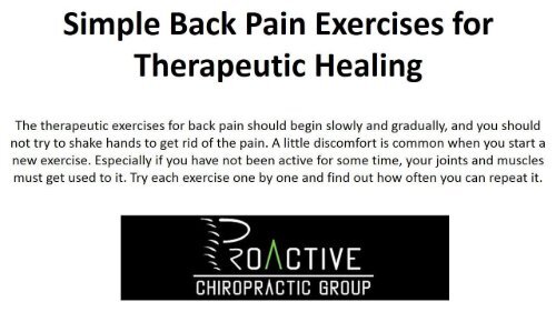 Simple Back Pain Exercises for Therapeutic Healing