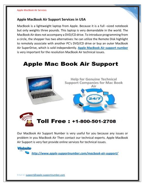 MacBook Air Support Number- 1800 501 2708, Get Instant Tech Support