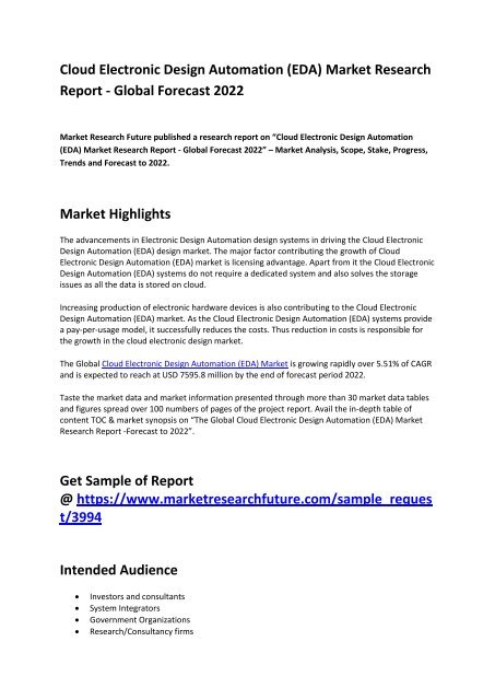Cloud Electronic Design Automation (EDA) Market