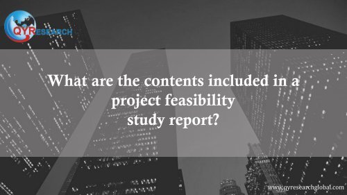 What are the contents included in a project feasibility study report?