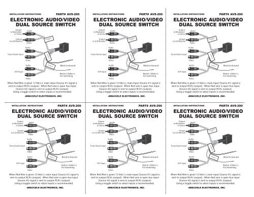 AVS-200 Installation Instructions