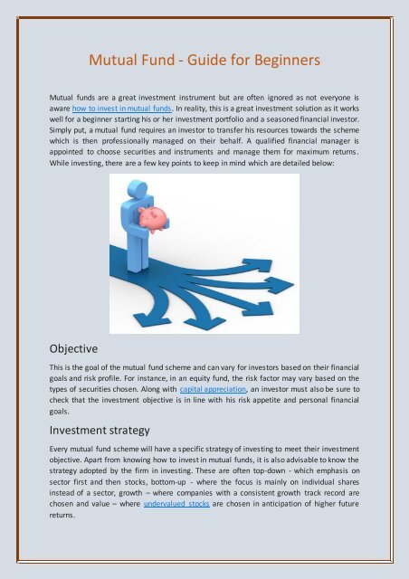 Mutual Fund - Guide for Beginners