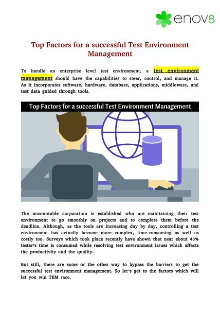 Top Factors for a successful Test Environment Management