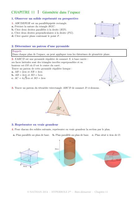 Tracer le patron d'une pyramide