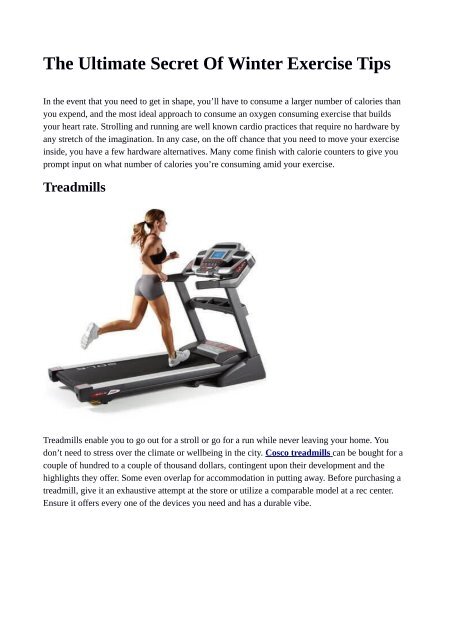 The Ultimate Secret Of Winter Exercise Tips