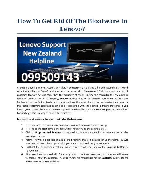 How To Get Rid Of The Bloatware In Lenovo?